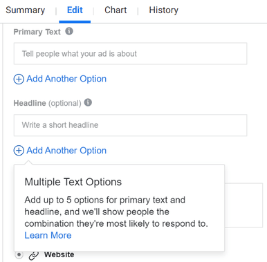 New Facebook Ads: Multiple Text Options - Perfect Search